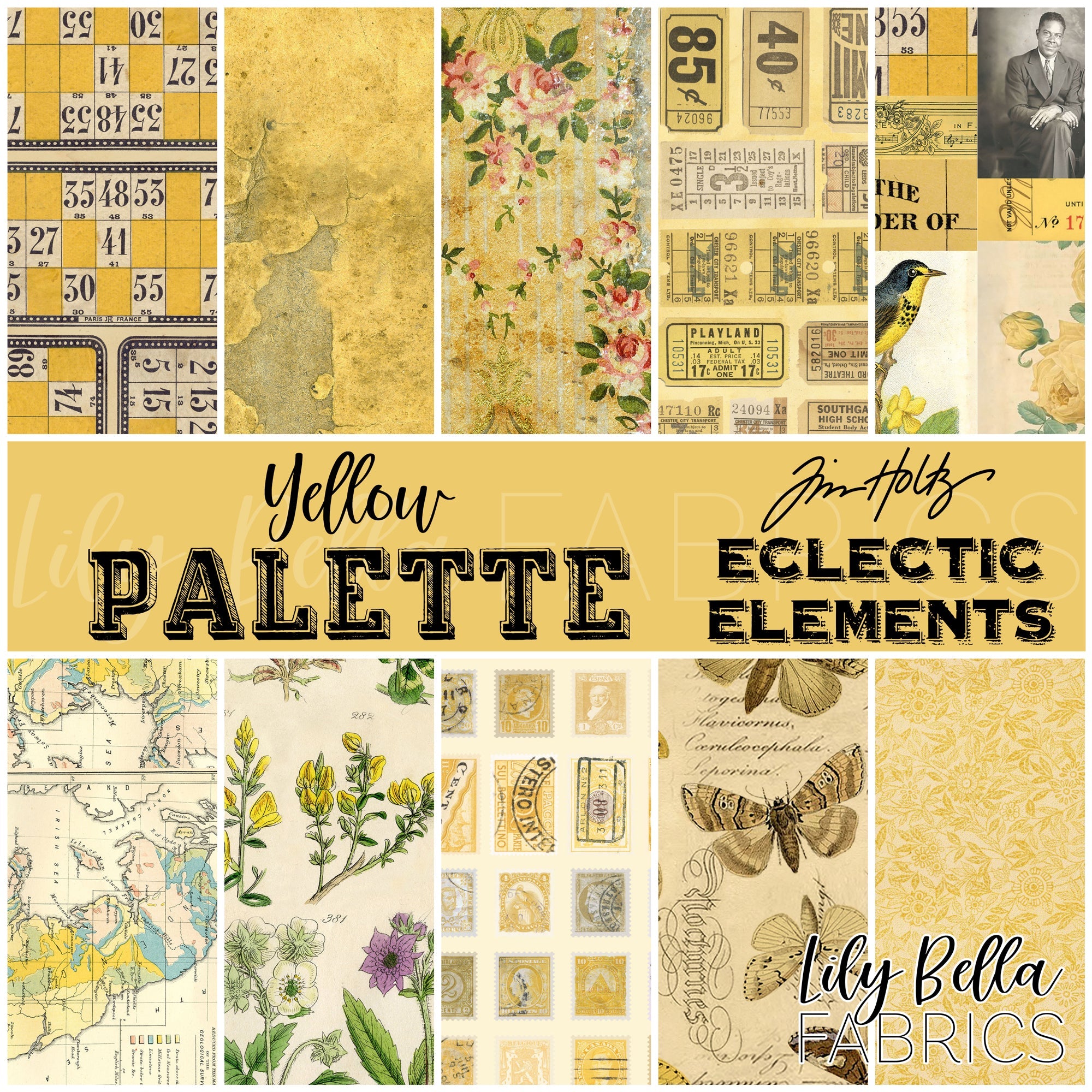 Eclectic Elements Palette: Yellow | Tim Holtz | FreeSpirit | Lily Bella ...