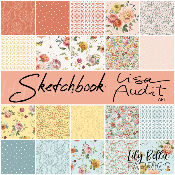 Sketchbook Fat Quarter Bundle | Lisa Audit | Riley Blake Designs | Lily ...