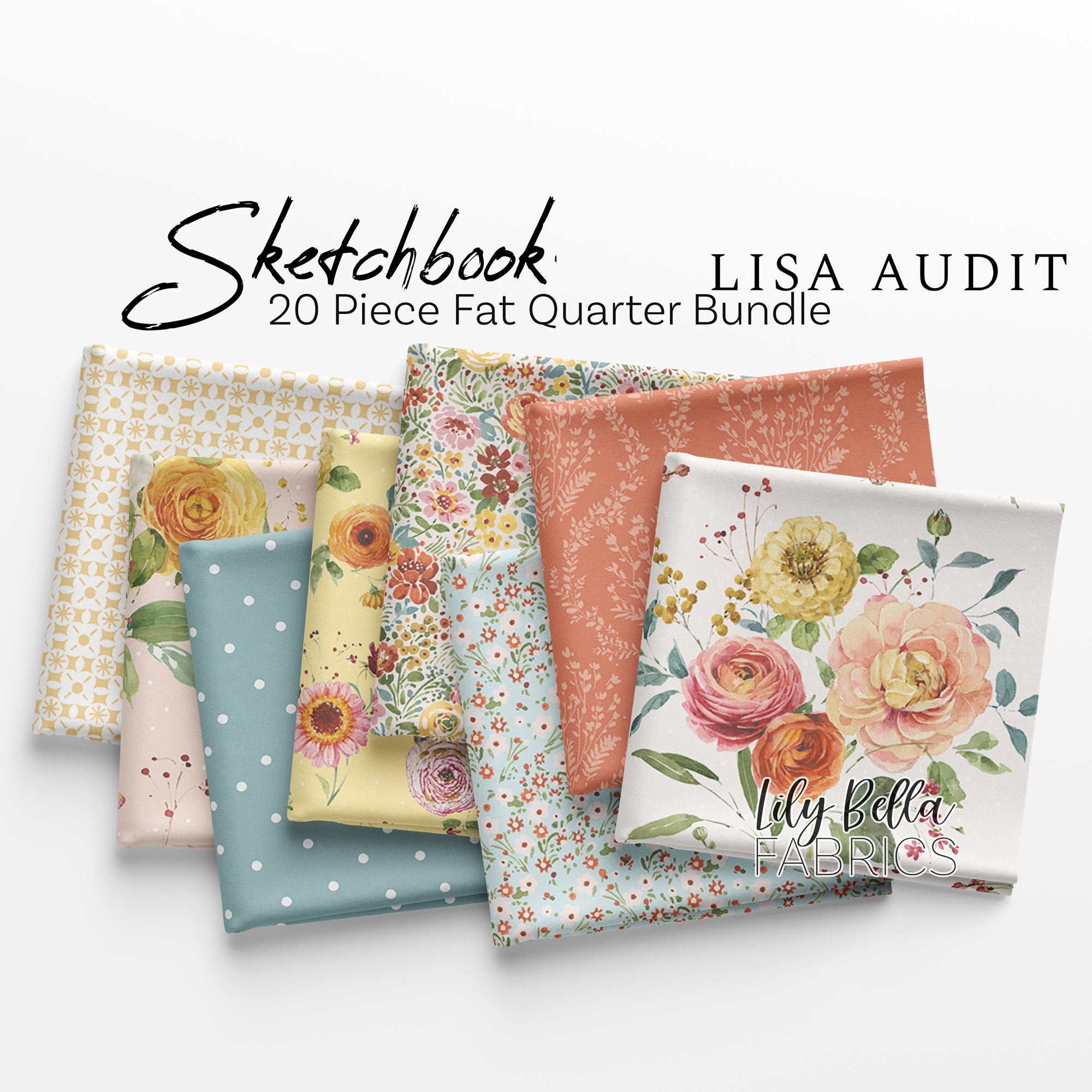 Sketchbook Fat Quarter Bundle | Lisa Audit | Riley Blake Designs | Lily ...